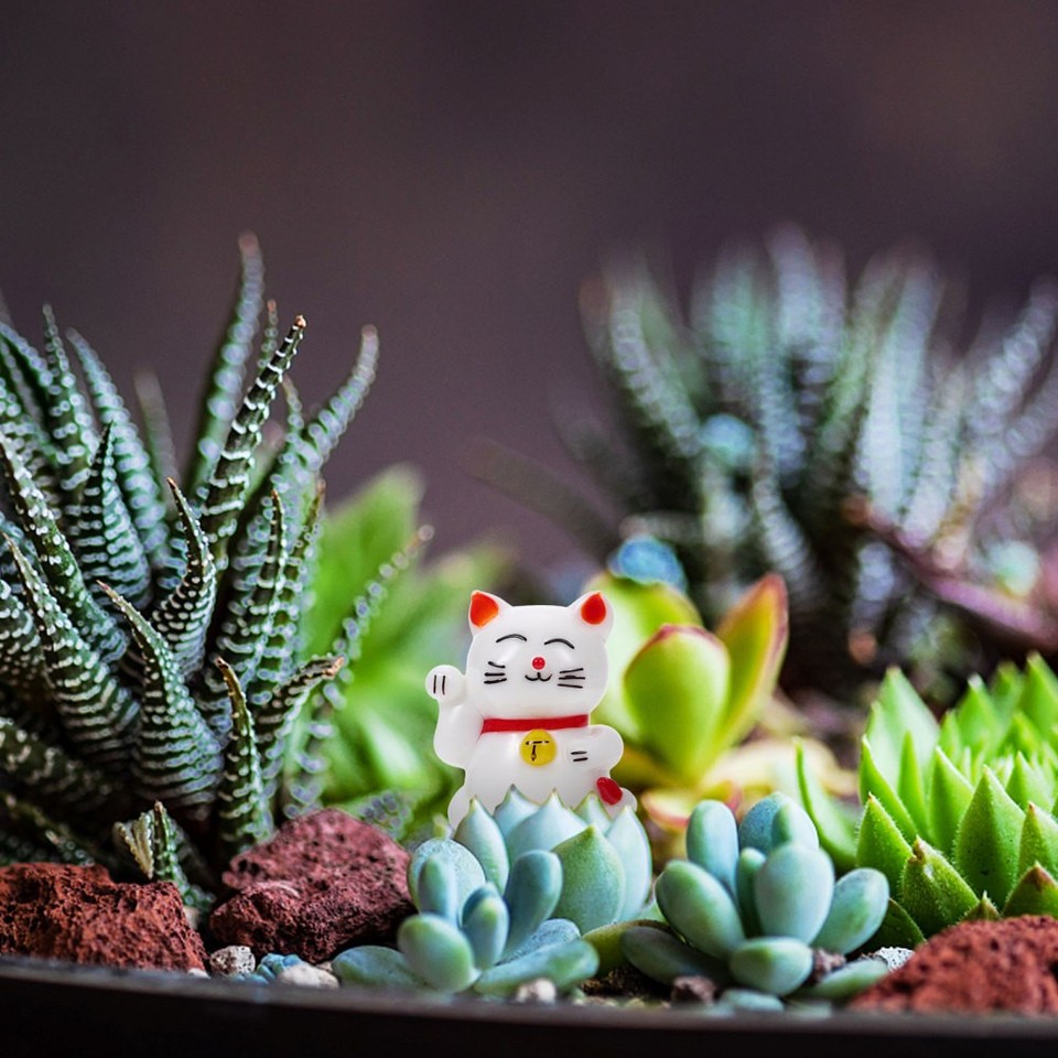 Exquisite Fortune Cat Shaped Decor Small Fortune Cat Ornament Home ...