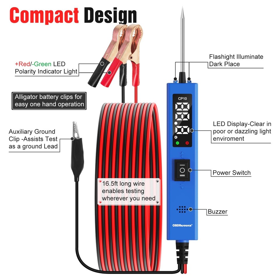 Auto Car ECU Programming Coding Voltage Tester Volt Meter Pen Car Power ...