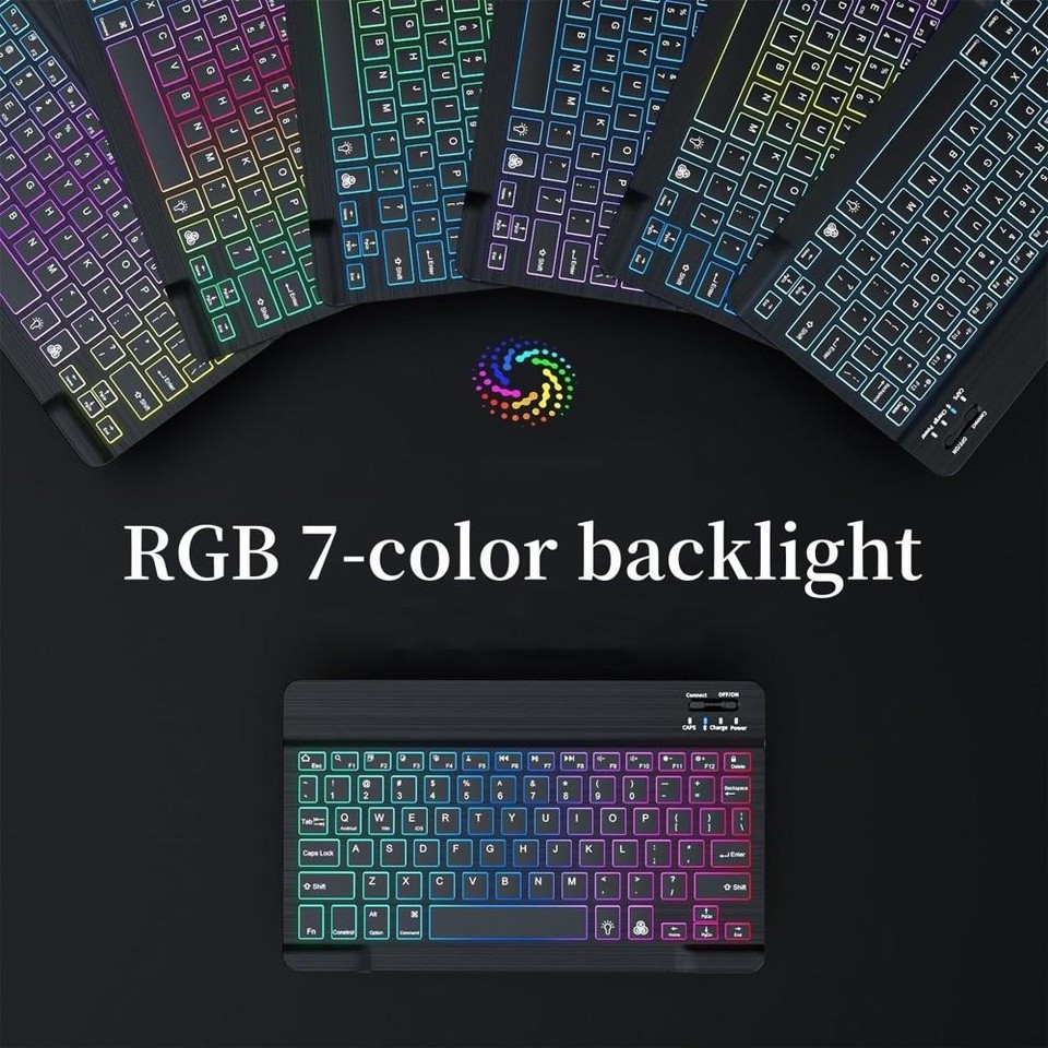 Colorful Backlight Keyboard for iPad Air 13 inch (M3,M2)/ iPad Pro 12.9 ...