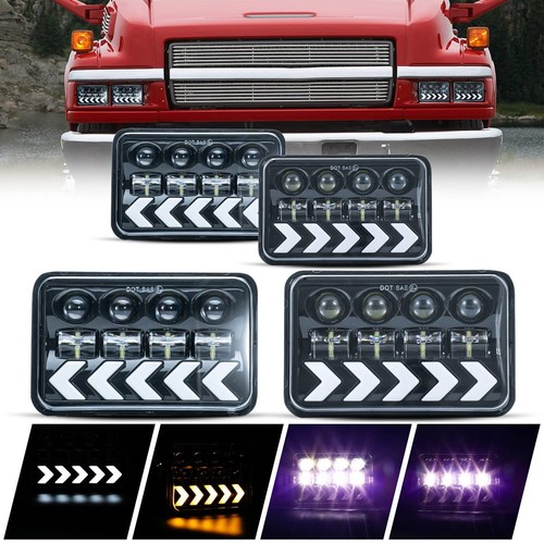 4X6" Projector Crystal Clear Lens / Metal Headlight H4 Light Bulb ...