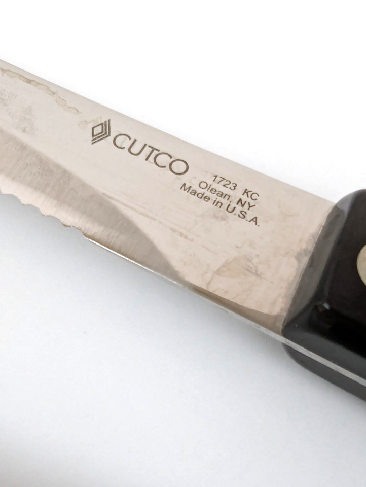 2 pc CUTCO Carving Set 1723 KC Knife 9" Blade and 1726 Fork Dark Brown ...