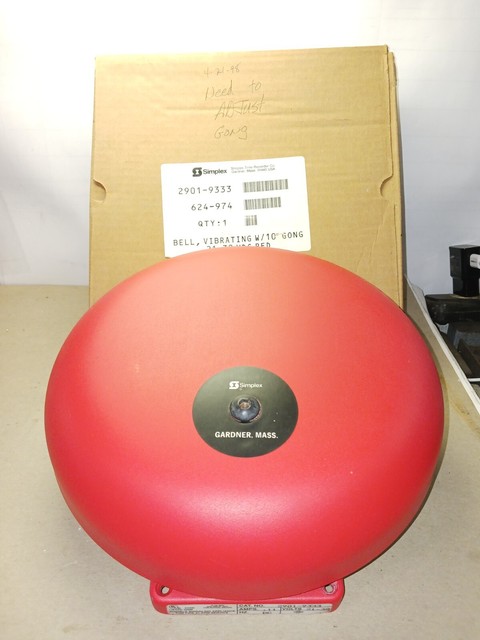 Simplex 2901-9333 10' Vibrating Bell Fire Alarm Red for sale online | eBay