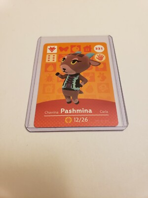 !WINTER SALE! Pashmina # 331 Animal Crossing Amiibo Card AUTHENTIC ...