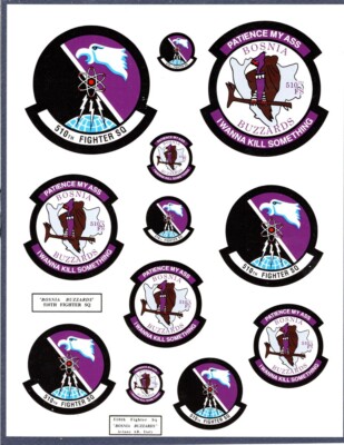Autocollant Ensemble 510th FS Buzzards USAF F-16 Falcon Fighter ...