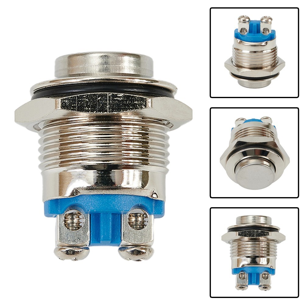 12V-16mm Metal Waterproof Push Button Momentary On Off Horn-Start ...