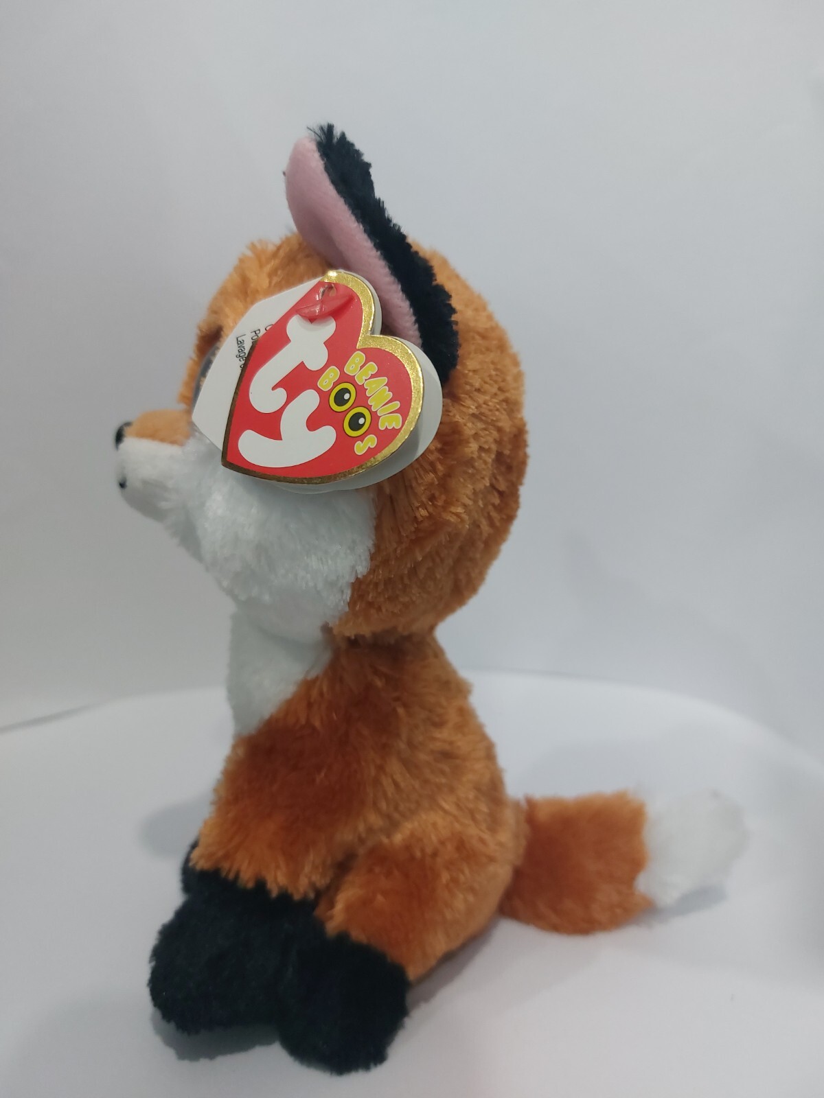 Ty Slick Beanie Boo 6" Slick the Red Fox with Pink Glitter Eyes Born ...