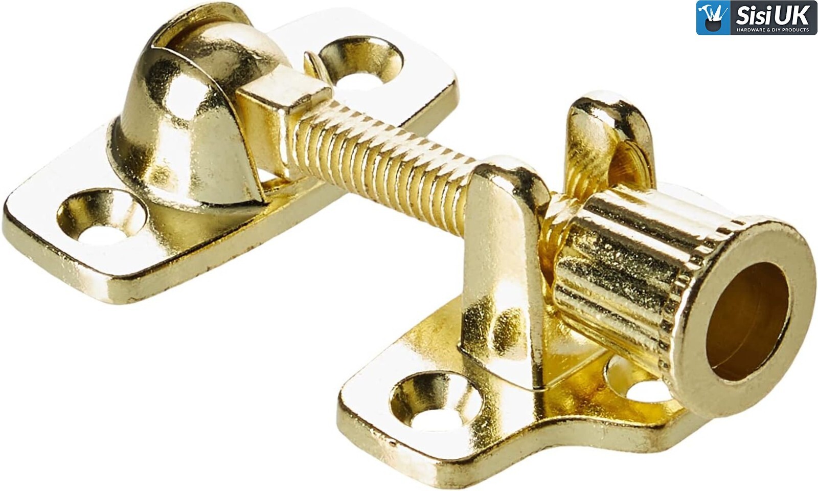 2x Sash Window Fastener Lever Lock Twist Arm Catch Brass Plated Fixings ...