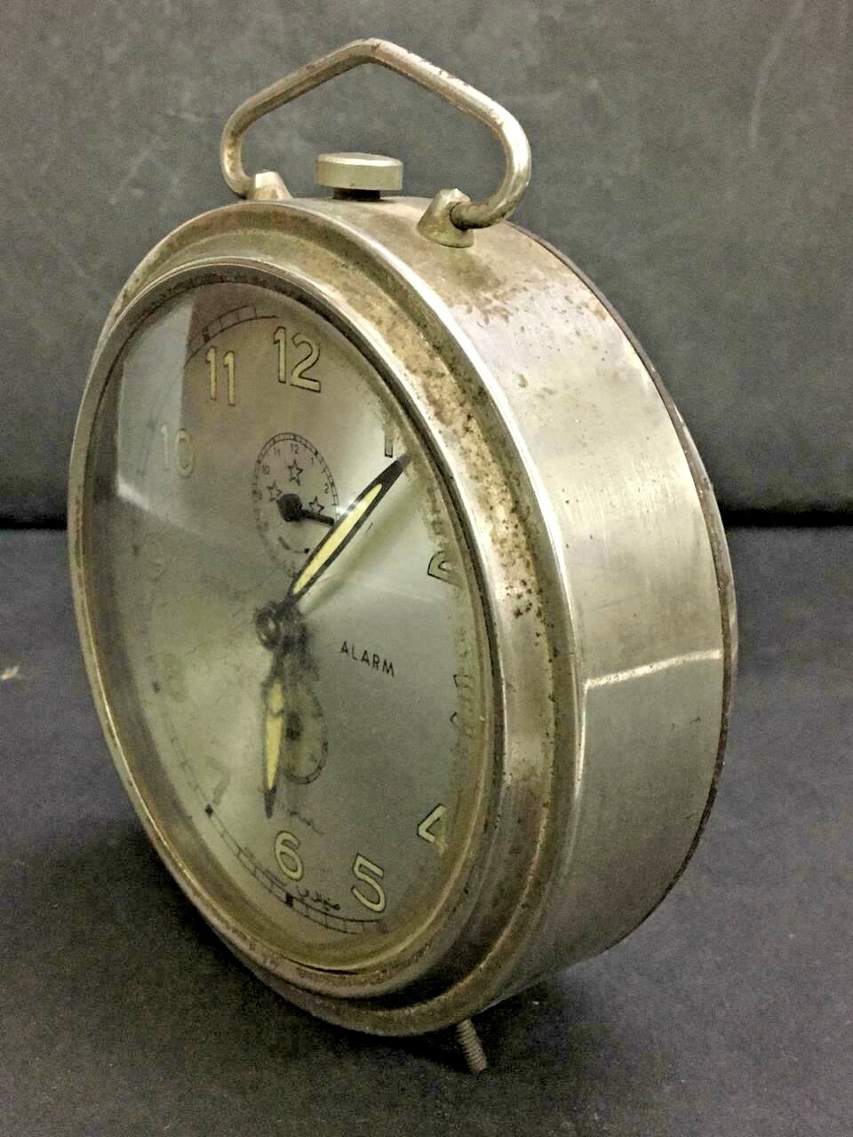 ANTIQUE OLD VINTAGE RARE PETER REPEAT ALARM TABLE CLOCK, MADE IN ...