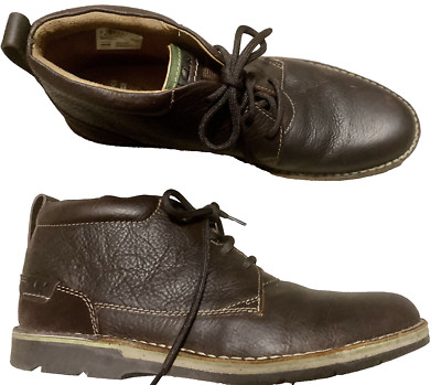 Clarks Mens 12 Edgewick Brown Mid Ankle Chukka Boots Shoes Leather Lace ...
