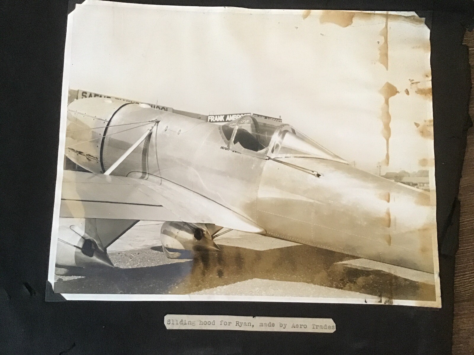 Ryan Aeronautical Co Plane Photo 1930s Pilot Jason Zahn Safar Flying ...