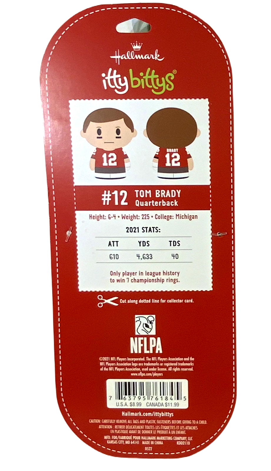Hallmark Itty Bittys Tom Brady Tampa Bay NFL Plush w 2021 Collectors ...