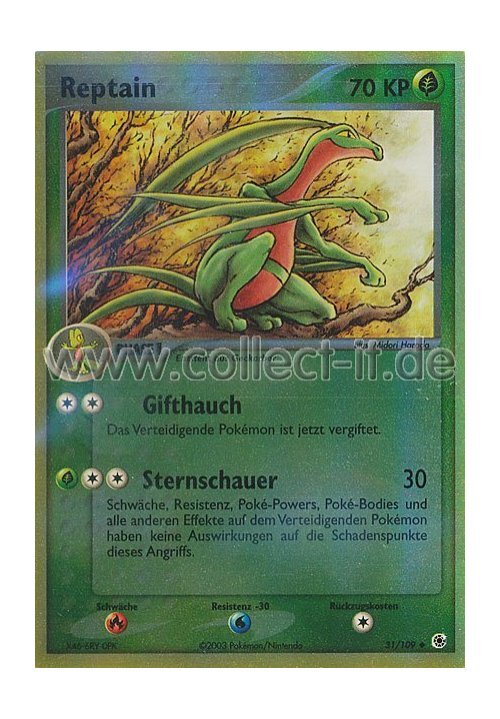 Pokemon 31/109 - Reptain - Reverse Holo - EX Rubin & Saphir | eBay