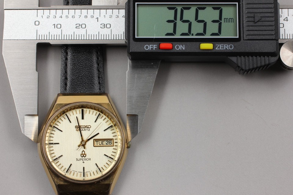 [Exc+5] Vintage Seiko Superior 4883-8100 Gold Day/Date Qz Men's Watch ...