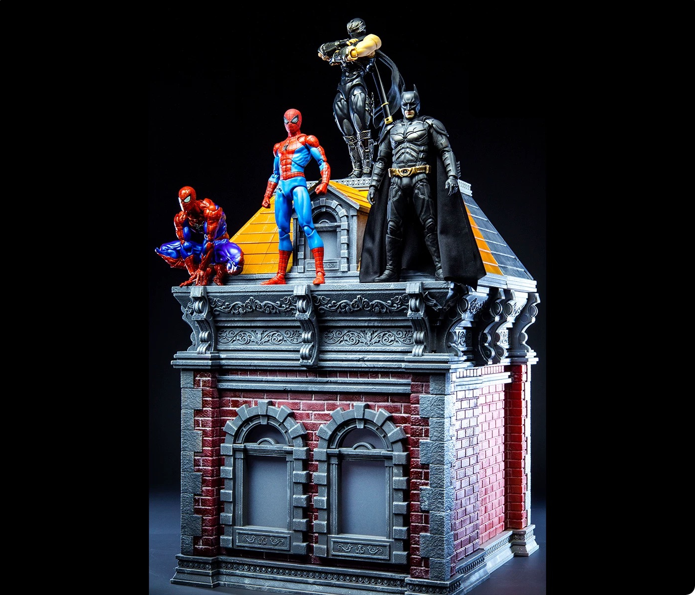 1/12 Scale Rooftop Building Diorama with LED Light for Marvel Legends ...