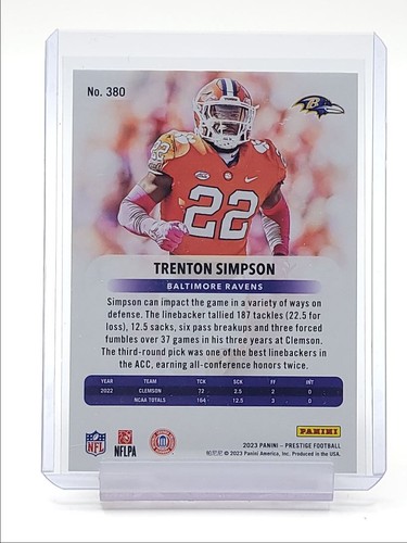 TRENTON SIMPSON 2023 PRESTIGE ROOKIE FOOTBALL GOLD XTRA POINTS RC /75 ...