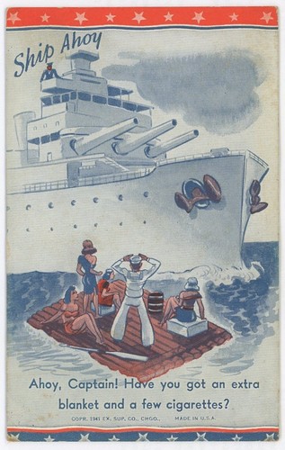 2 VINTAGE WWII 1941 COMIC RISQUE PENNY ARCADE CARDS - Ship Ahoy ...