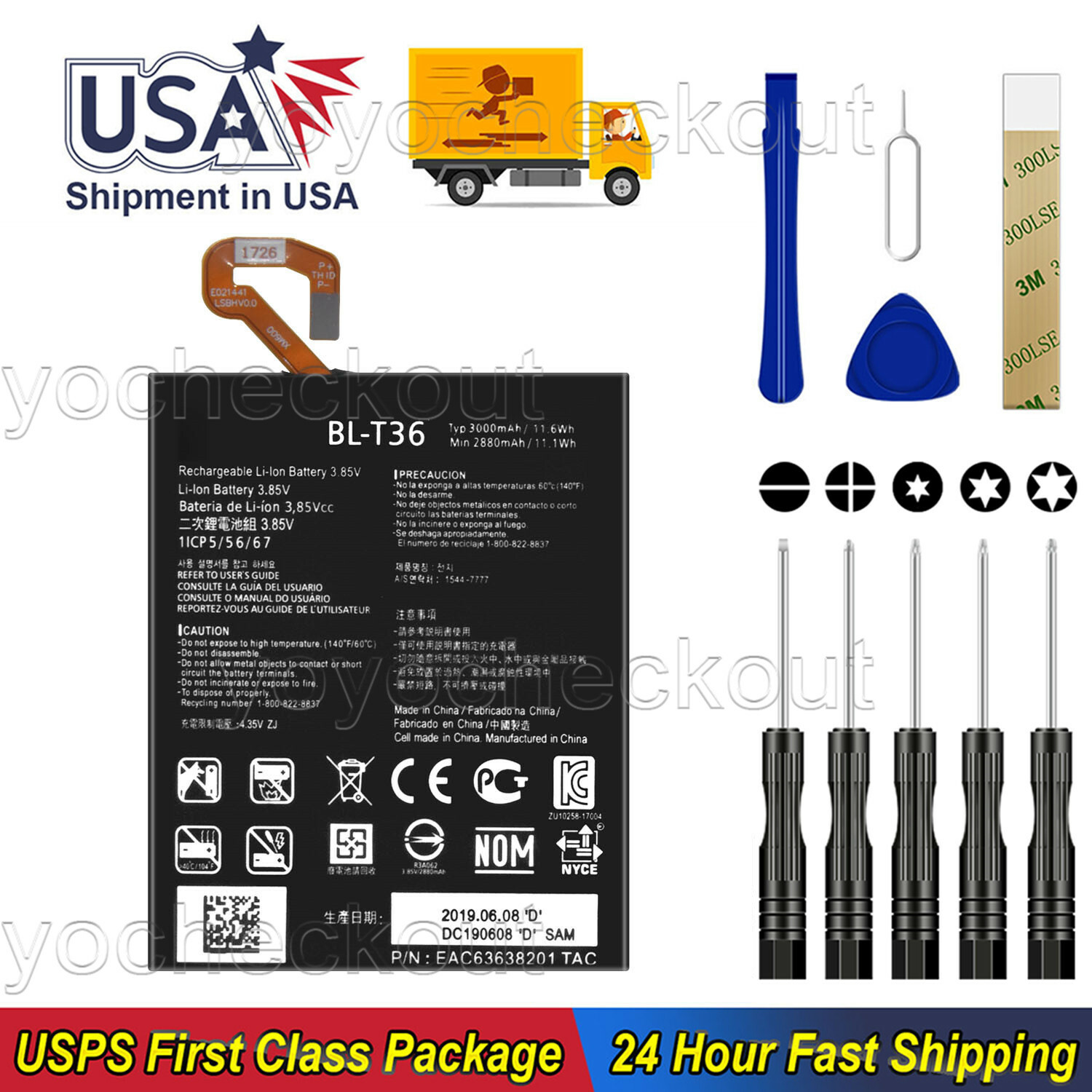 For LG K30 LM-X410PM Replacement Battery BL-T36 Tool | eBay
