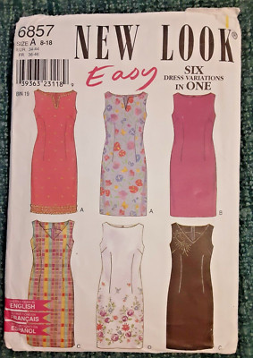 Simplicity New Look Pattern 6857 Six Dress Variations Sewing Craft ...