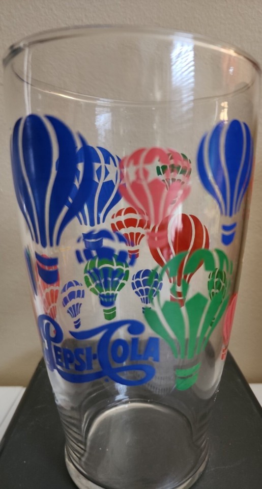 RARE 2 Vintage RAINBOW HOT AIR BALLOON PEPSI COLA Drinking Glass | eBay