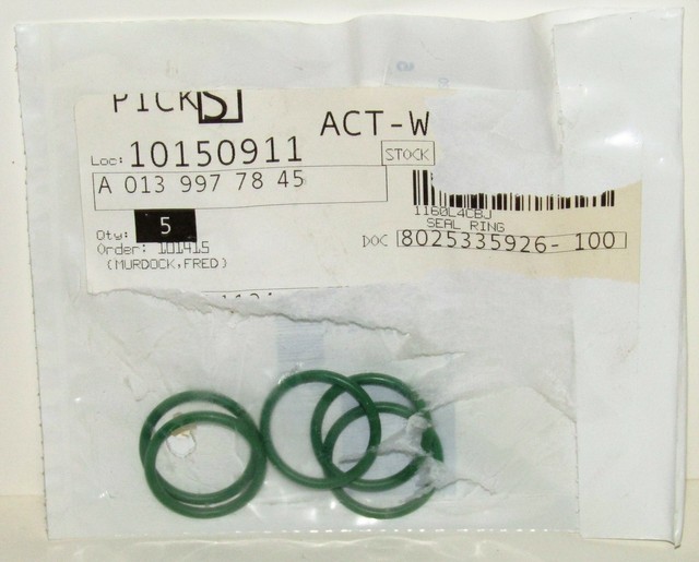 NEW GENUINE MERCEDES BENZ SEAL RING PACK OF 5 OEM PART NO. A 0139977845 ...