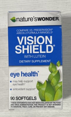 Natures Wonder Vision Shield W/ Lutein Compare To Areds 2, 90 Softgels ...