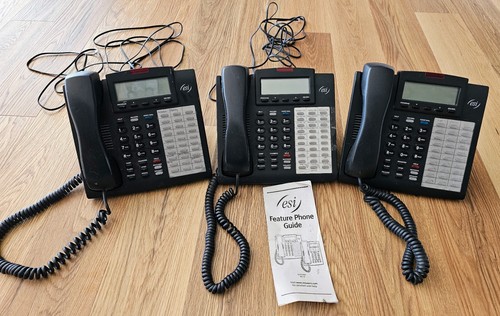 Lot of 3 Used (and working) ESI 48 Key Phones with Stand, Black ...
