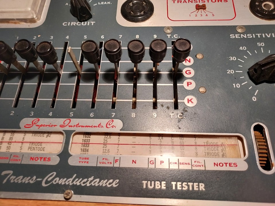 SUPERIOR INSTRUMENT COMPANY--TUBE CHECKER-MODEL T V 12 | eBay