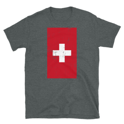 Switzerland Europe Swiss Alps Distressed Flag Short-Sleeve Unisex T ...