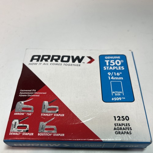 (1250-Pk) Arrow Fastener T50 Staples Steel 9/16" 509 79055509165 | eBay