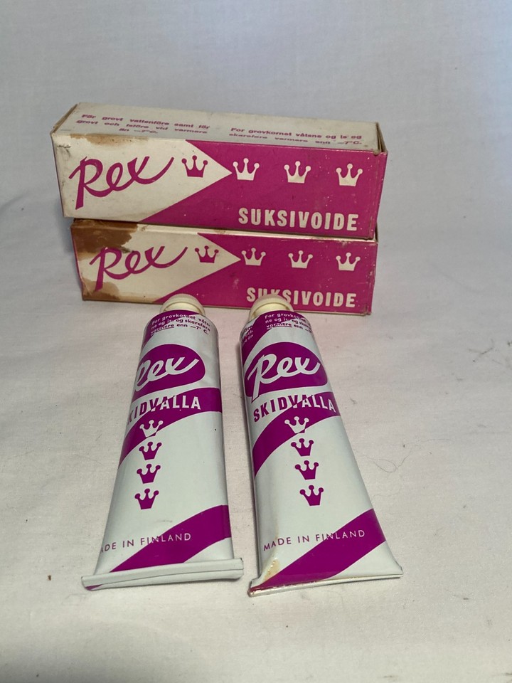 Two c1960s-70s Rex Ski Wax Suksivoide Skidvalla Wax from Finland in ...