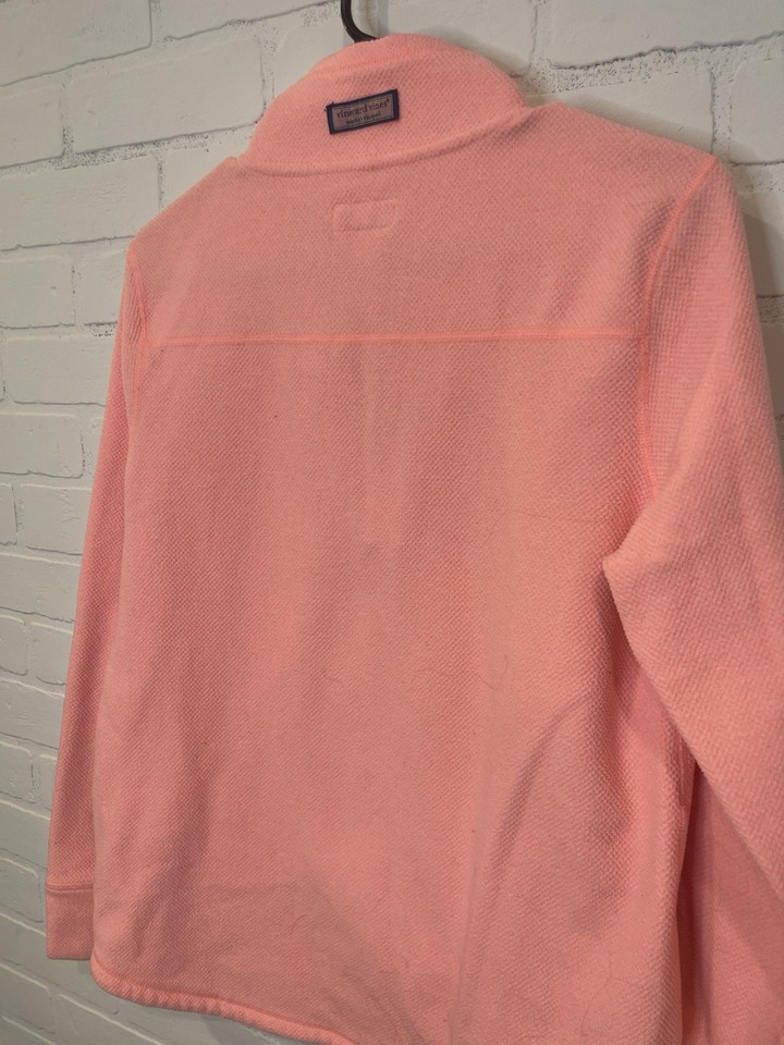 Vineyard Vines Womens Small | Coral | Pink Mockneck 1/4 Zip Logo Preppy ...