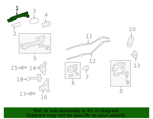 Genuine Toyota Exterior Door Handle (Left Right Front Rear) 69211-06090 ...