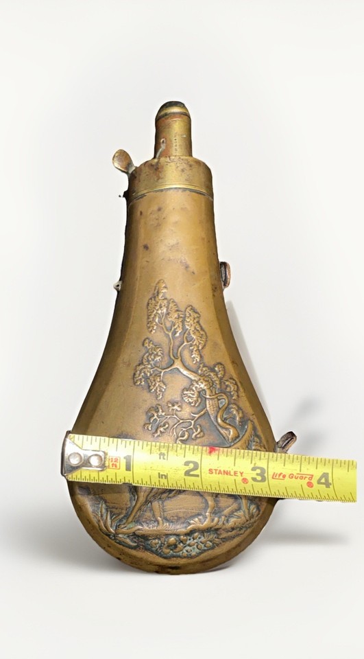 Antique Dixon & Sons 19th Century Embossed Copper & Brass Gun Powder Flask - Dog | eBay