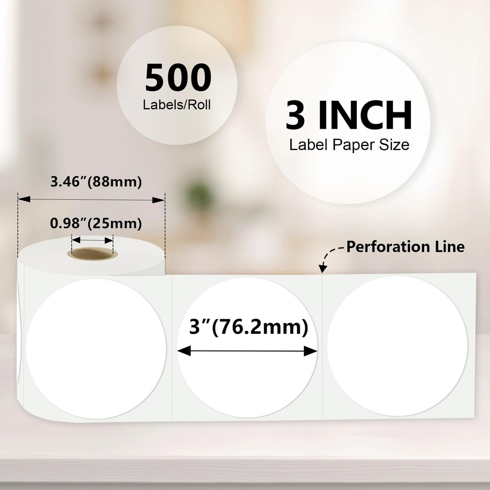 3 X 3 Inch Color Coding Dot Labels Circle Thermal Printable Waterproof ...