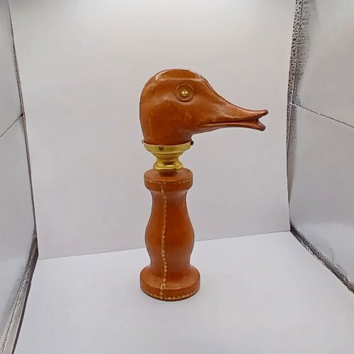 True Vintage 1960’s Italy Leather Wrapped Duck Head Tabletop Bar ...