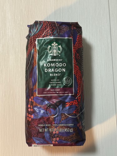 Starbucks Komodo Dragon Blend Dark Roast Whole Bean Coffee 1LB BB April ...
