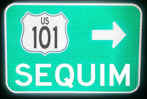 SEQUIM Highway 101 Washington route road sign, 18"x12", Clallam County ...