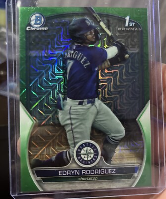 Edryn Rodriguez 2023 Bowman Chrome 1st Seattle Mariners Green/99 #BCP ...