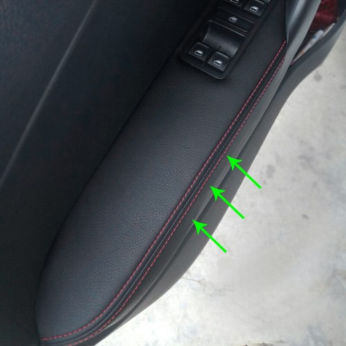 For VW Polo 2011-2016 Inner Door Panel Handle Armrest Leather Cover ...