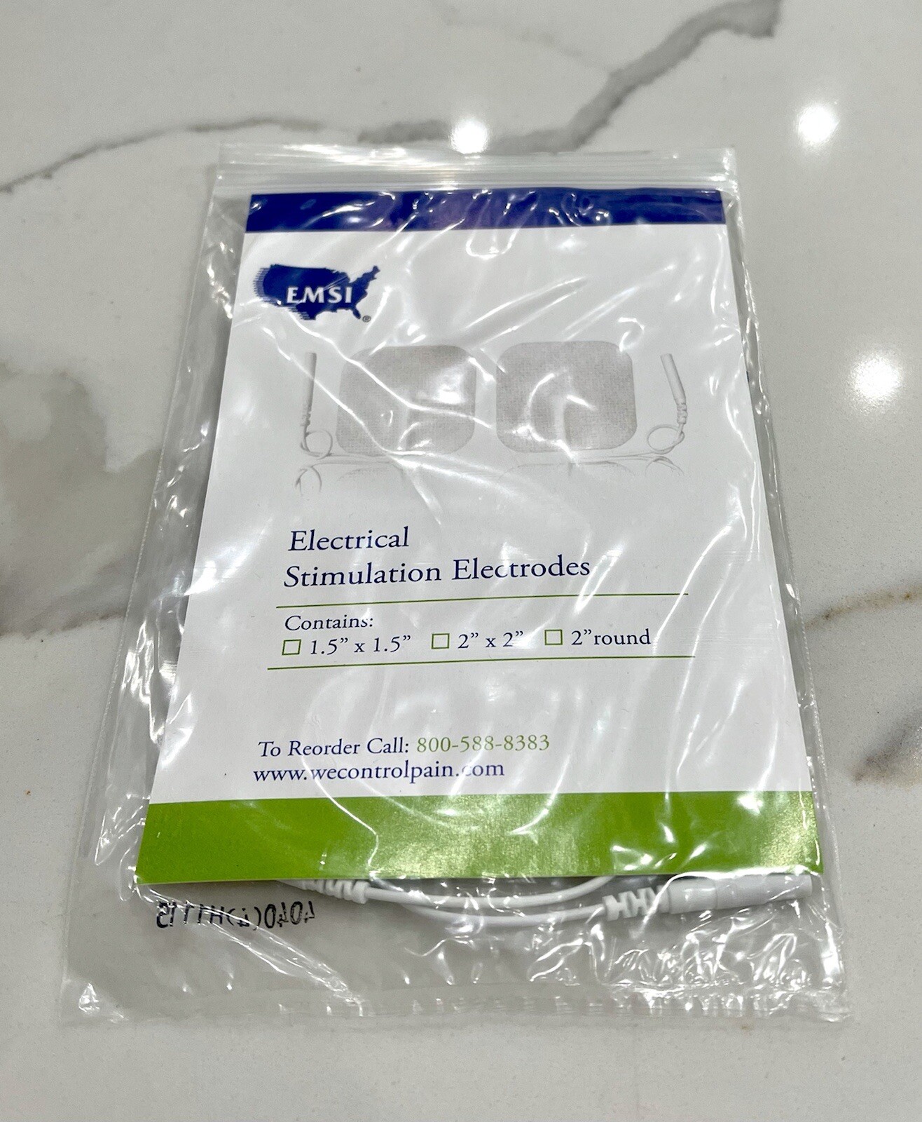 New Sealed EMSI 1.5" x 1.5" 4 Electrical tens Stimulation Electrodes ...