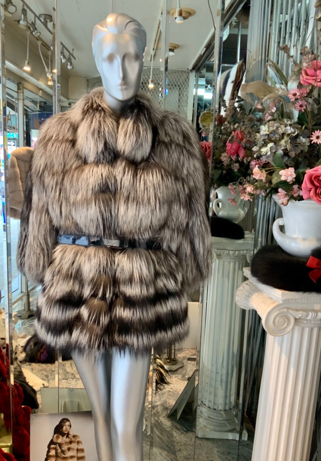 Stunning SILVER FOX FUR Short Coat Versatile Modern Stylish $7995. SALE ...