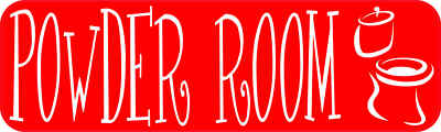 10in x 3in Powder Room Bathroom Restroom Toilet Magnet Magnetic Sign ...