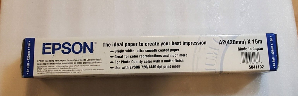 Epson Photo Quality Banner Paper A2(420mm) x 15m For Inkjet Printers ...