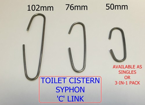 Cistern Syphon C Hooks Toilet Linkage Link Replacement 50mm 76mm 102mm ...