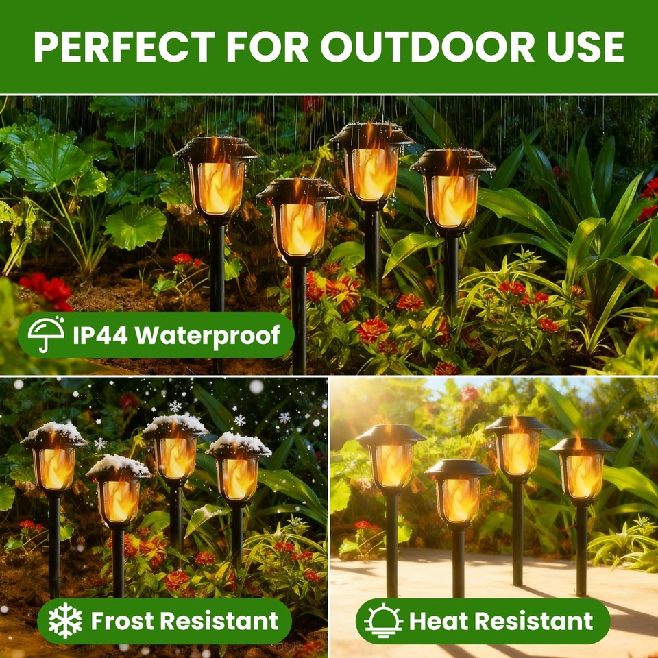 Brightark Solar Light Replacement Tops Parts with Flickering Flame Warm ...