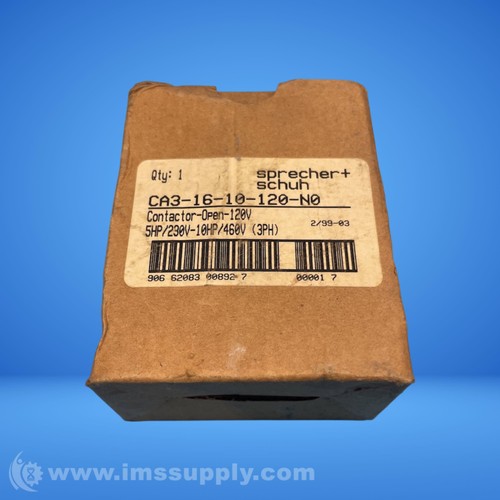 Sprecher & Schuh CA3-16-10-120-N0 Contactor FNOB | eBay