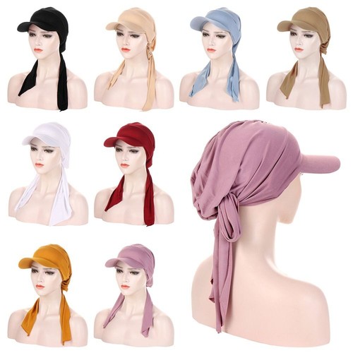 Fashion Headscarf Sunscreen Muslim Hijab Wrap Caps Head Wrap Turban Hat ...