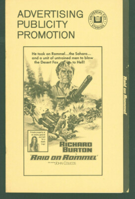 Raid on Rommel (1971) press book Richard Burton, John Colicos, Clinton ...
