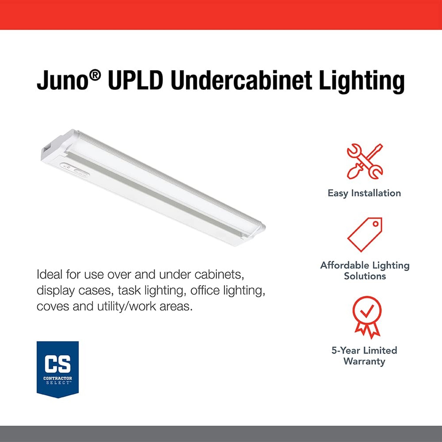Juno UPLD 22IN SWW4 90CRI WH M6 Swivel LED Undercabinet with 3000K ...
