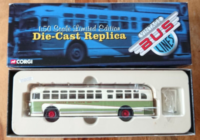 Corgi US54019 Vintage Bus Lines GM 4507 "Old Look" Green Bus Lines Ltd ...
